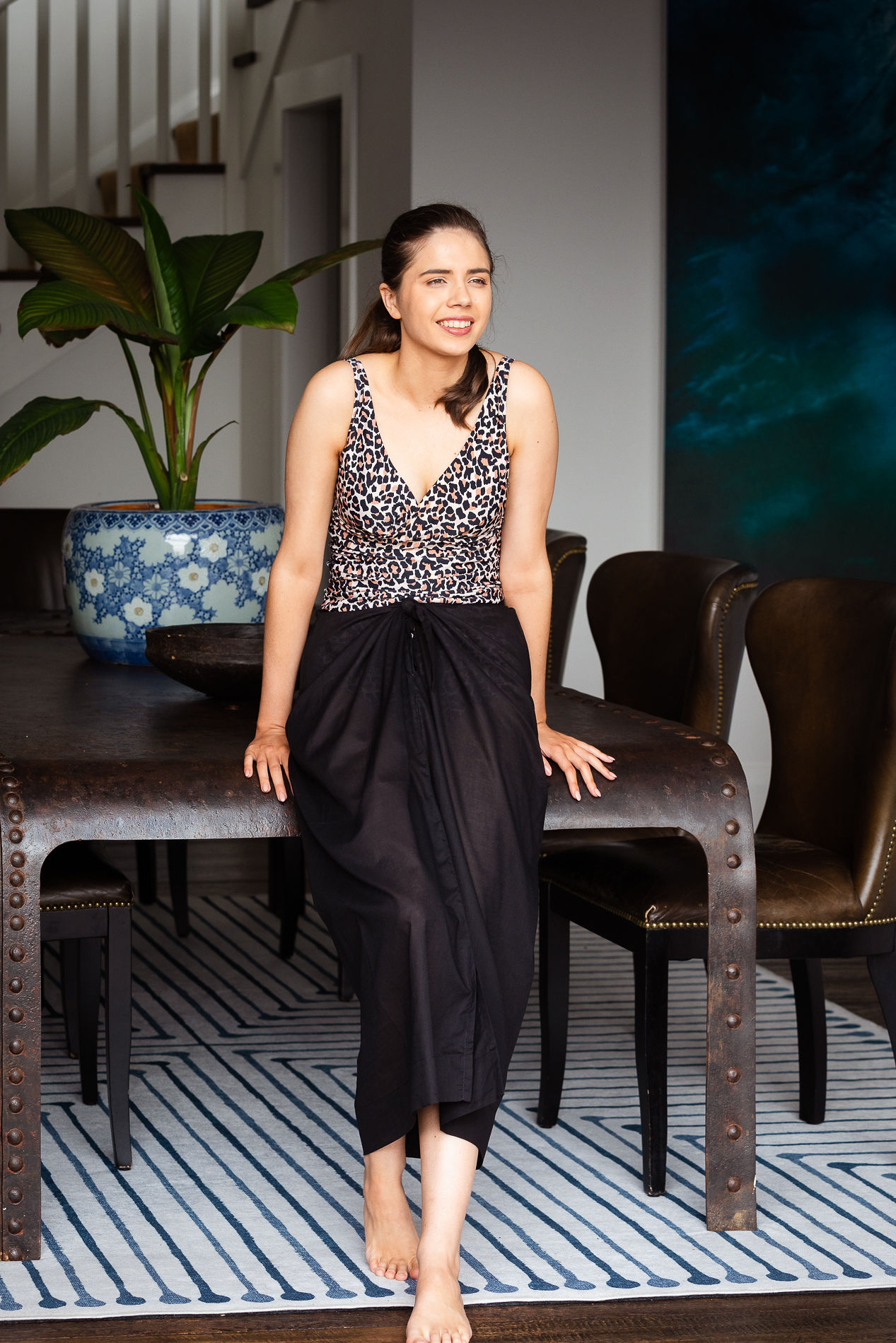 SuSu Sarong Style Skirt-Black - Sarah Gabrielle