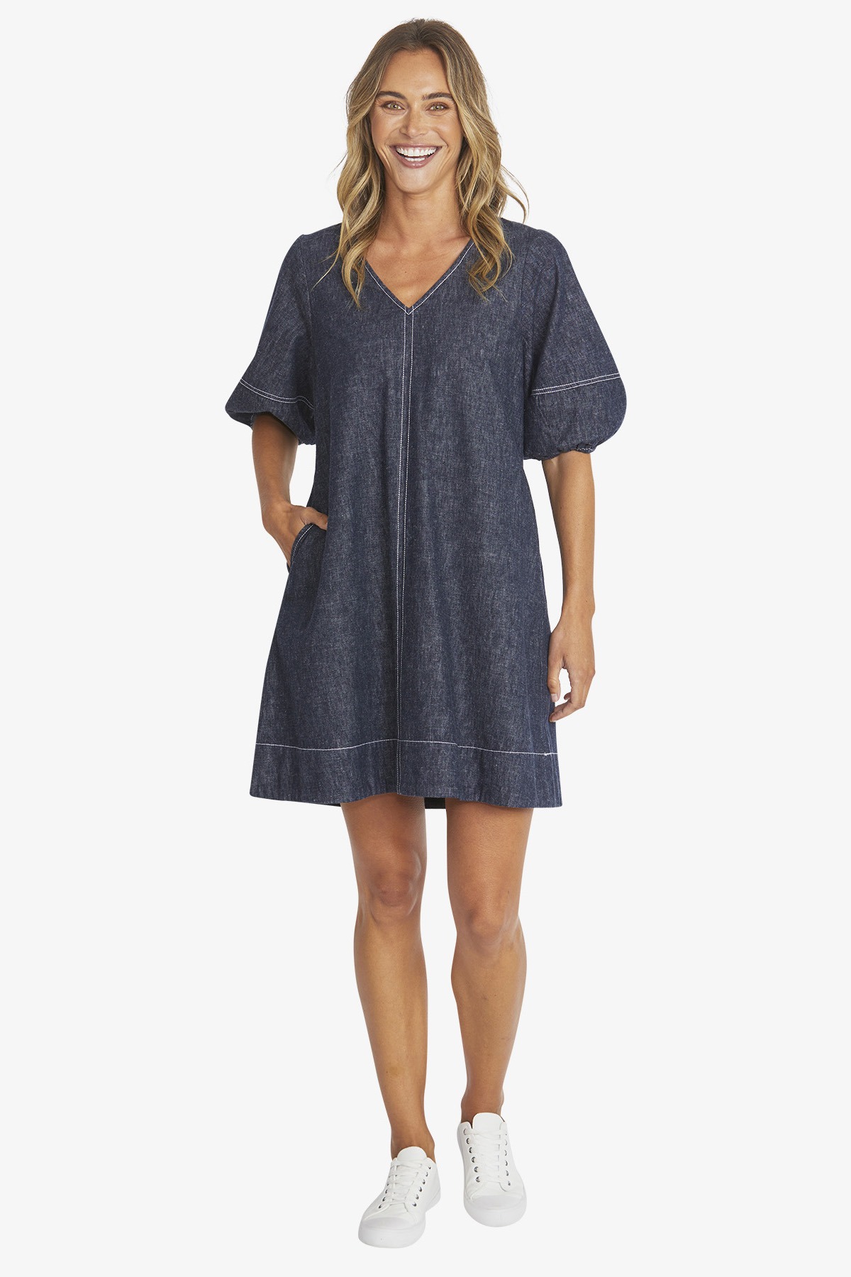 Ping Pong Taylor Dress Indigo Mix - Sarah Gabrielle